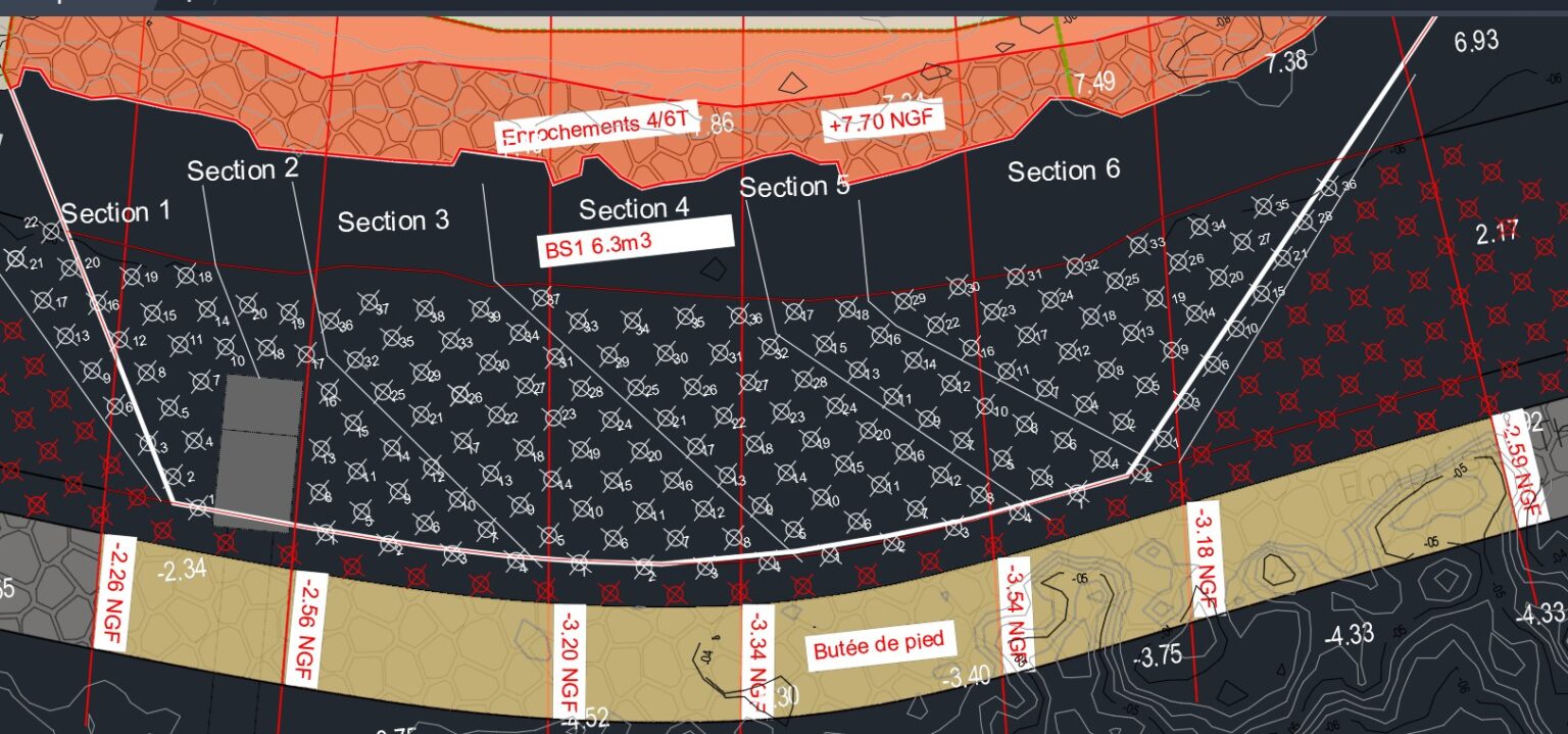 Plans de pose pour digues en blocs artificiels | CLAS breakwater